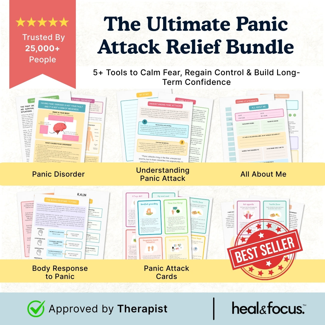 Panic Attack Relief Worksheets | Anxiety & Calm Toolkit – Heal & Focus ...